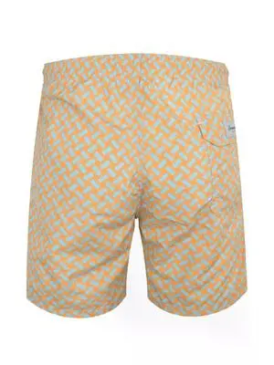 DRUMOHR Geometric Print Drawstring Shorts - Orange