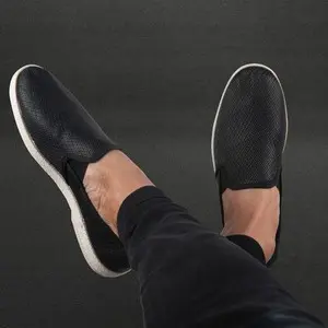Rivieras Diamond Punched Leatherette Slip-on Loafer