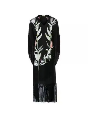 TEMPERLEY LONDON Madeline Fringed Midi Dress - Black