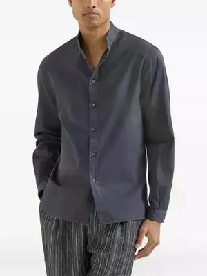 Brunello Cucinelli Mandarin-collar Garment-dyed Shirt