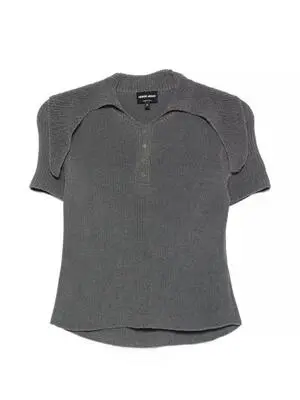 Giorgio Armani Ribbed-knit Top - Grey