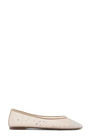 Mango Rhinestone Mesh Ballet Flats