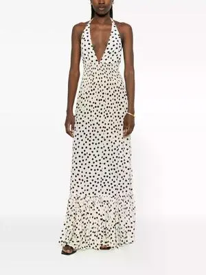 LESLIE AMON Ari Polka-dot Maxi Dress