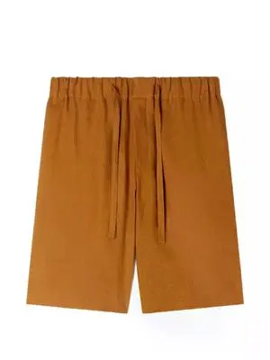 Sandro Elastic Waist Linen Shorts - Brown