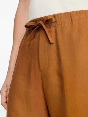 Sandro Elastic Waist Linen Shorts - Brown