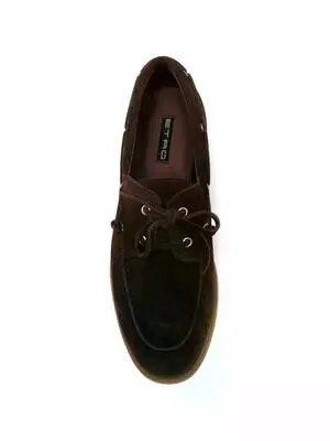 Etro Lace-up Suede Boat Shoes