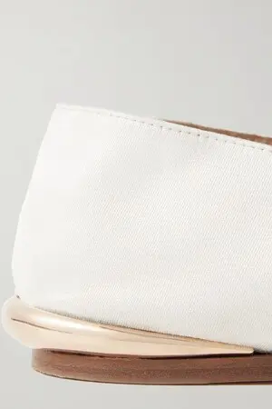 Gabriela Hearst Fleur Embellished Canvas Ballet Flats - Ivory
