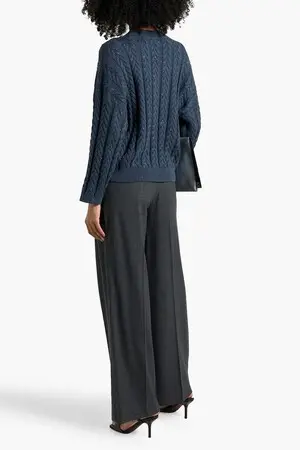 Brunello Cucinelli Sequin-embellished Cable-knit Cotton-blend Sweater