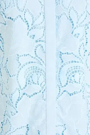 Erdem Ruffled Broderie Anglaise Poplin Blouse - Light Blue