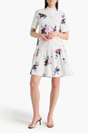 Erdem Floral-print Cotton-poplin Mini Dress
