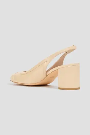 STUART WEITZMAN Celina 60 Patent-leather Slingback Pumps - Cream