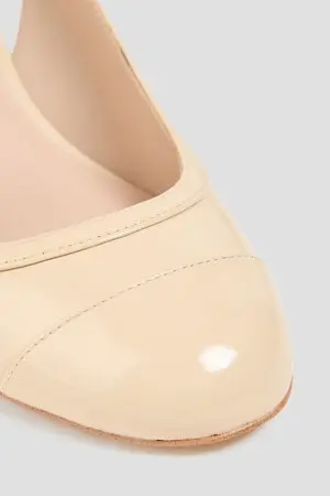 STUART WEITZMAN Celina 60 Patent-leather Slingback Pumps - Cream