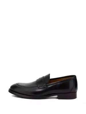 Boggi Milano Brushed Leather Blake Construction Loafers