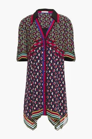 Alice + Olivia Printed Crepe De Chine Mini Dress