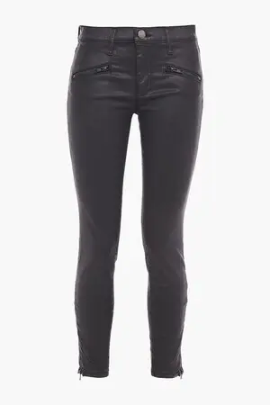 Current/Elliott Coated Mid-rise Skinny Jeans