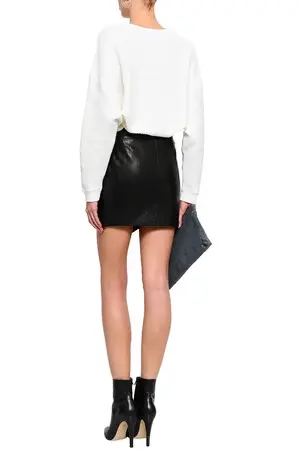 IRO PARIS Ruched Leather Mini Skirt