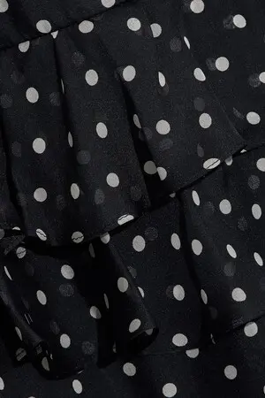 MIKAEL AGHAL Tiered Polkadot Silk-chiffon Gown