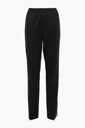 Helmut Lang Satin-trimmed Wool-twill Tapered Pants