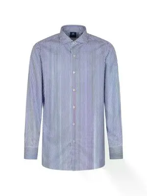 FINAMORE 1925 Striped Long-sleeve Shirt - Blue