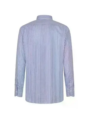 FINAMORE 1925 Striped Long-sleeve Shirt - Blue