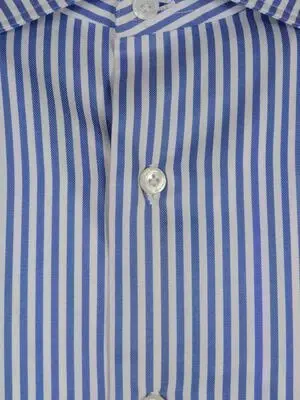 FINAMORE 1925 Striped Long-sleeve Shirt - Blue