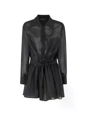 Federica Tosi Drawstring-waist Muslin Dress - Black