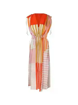 MAPOÉSIE Ziggy Riviera Striped Patchwork Dress - Orange