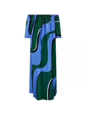 MAPOÉSIE Palao Madone Printed Off-shoulder Dress