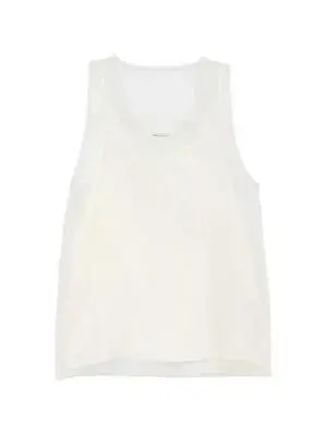 AMI Paris Sleeveless Layered Silk Top