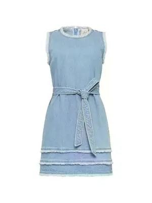 Cinq À Sept Mindie Frayed-trim Dress - Blue