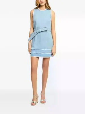 Cinq À Sept Mindie Frayed-trim Dress - Blue