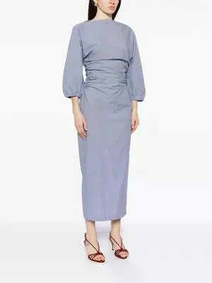 Bernadette Ezra Gingham-check Ruched Mini Dress