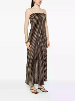 Matteau Bias Polka-dot Strapless Maxi Dress
