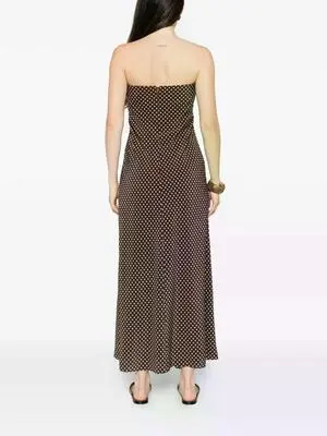 Matteau Bias Polka-dot Strapless Maxi Dress