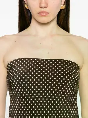 Matteau Bias Polka-dot Strapless Maxi Dress