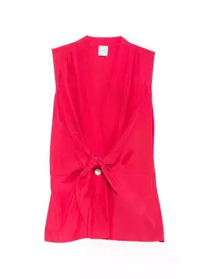 Paul Smith Tie-waist Silk Top - Red
