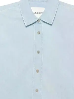 Closed Long-sleeve Button-down Shirt - Blue