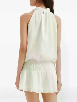 B+AB Ruffled Shirred-waist Mini Dress
