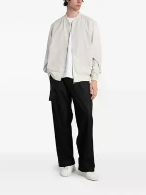 Attachment Zip-up Bomber Jacket With Ribbed Details