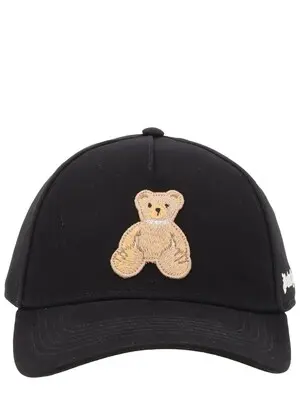 Palm Angels Baseball Cap With Bear Applique - Black