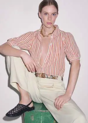 ME+EM Cotton Stripe Blouse