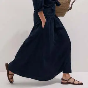 ME+EM Cheesecloth Relaxed Shirt - Navy