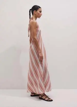 ME+EM Cotton Stripe Maxi Dress With Belt