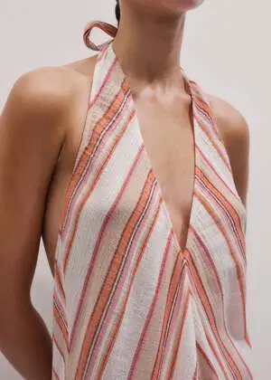 ME+EM Cotton Stripe Maxi Dress With Belt