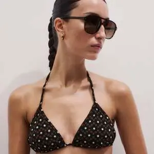 ME+EM Printed Triangle Bikini Top