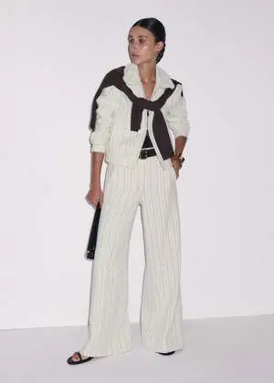 ME+EM Striped Textured Bomber Jacket