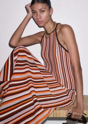 ME+EM Slim Knit Striped Tank