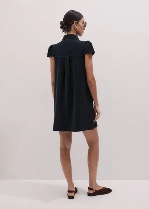 ME+EM Jacquard Towelling Mini Dress - Navy