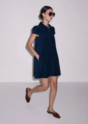 ME+EM Jacquard Towelling Mini Dress - Navy