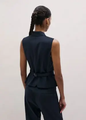 ME+EM Pinstripe Wrap Waistcoat